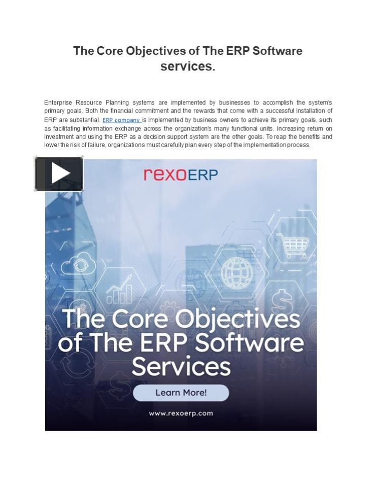The Core Objectives of The ERP Software services. presentation | free ...