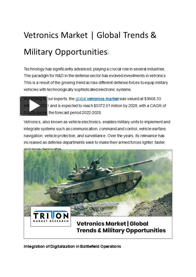 PPT – Vetronics Market | Global Trends & Military Opportunitiesl ...