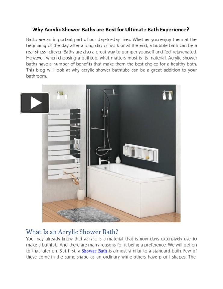 Why Acrylic Shower Baths are Best for Ultimate Bath Experience ...