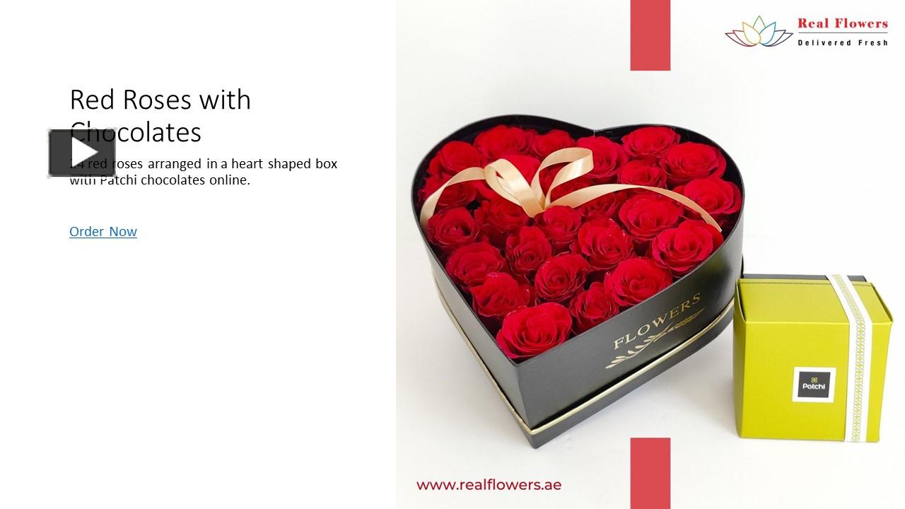 PPT – Red Roses Heart Box with Patchi Chocolates PowerPoint ...