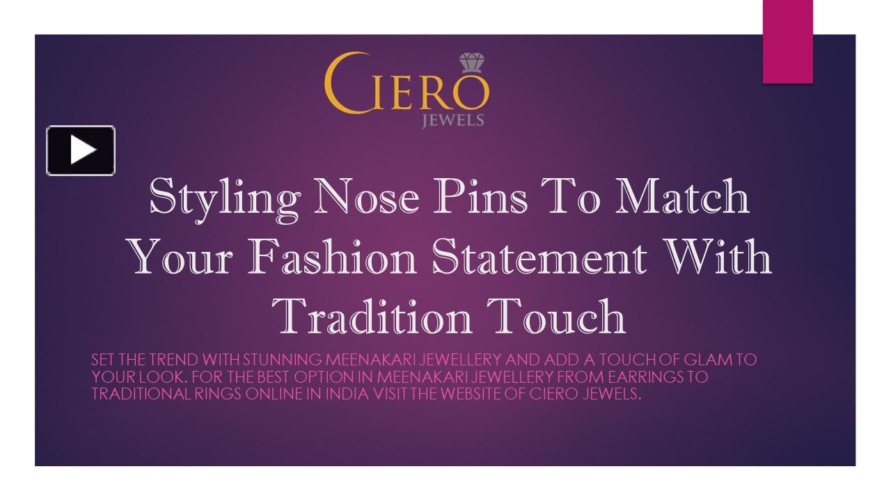 PPT – Styling Nose Pins To Match Your Fashion Statement With Tradition ...