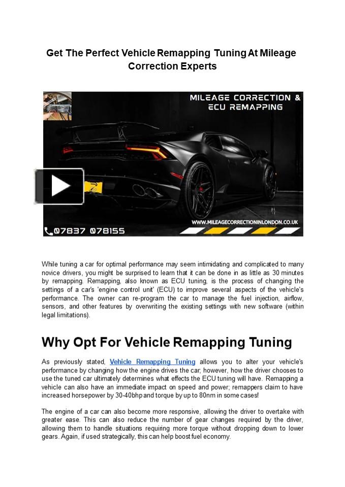 PPT – Get The Perfect Vehicle Remapping Tuning At Mileage Correction ...
