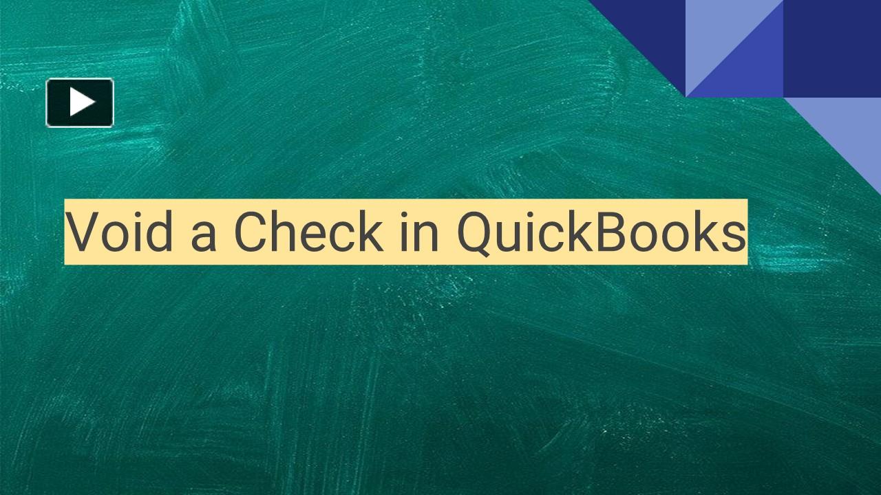void a check in quickbooks presentation | free to download