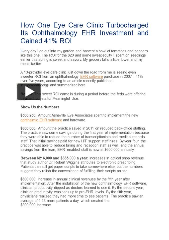 How One Eye Care Clinic Turbocharged Its Ophthalmology EHR Investment ...
