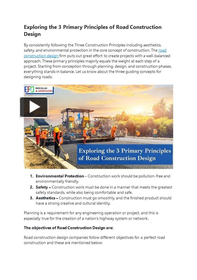 PPT – 3 Primary Principles of Road Construction Design PowerPoint ...
