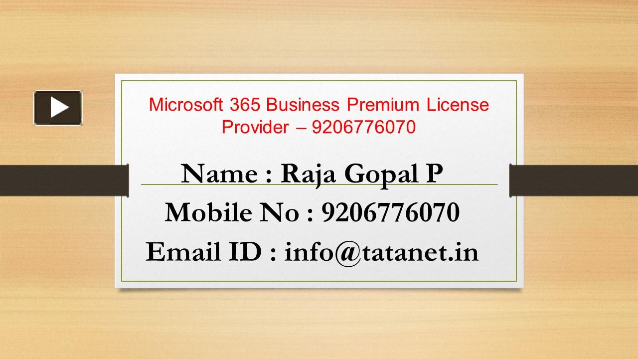 Microsoft 365 Business Premium License Provider - 9206776070 ...