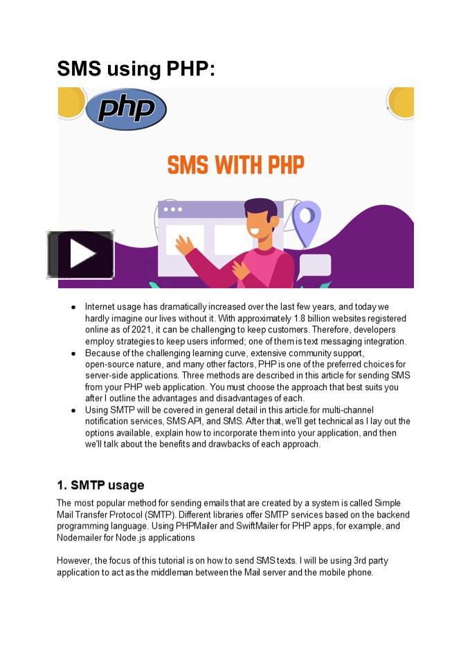 PPT – TExt MEssages using PHP PowerPoint presentation | free to ...