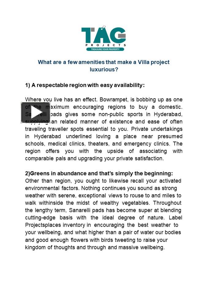 PPT – What are a few amenities that make a Villa project luxurious ...