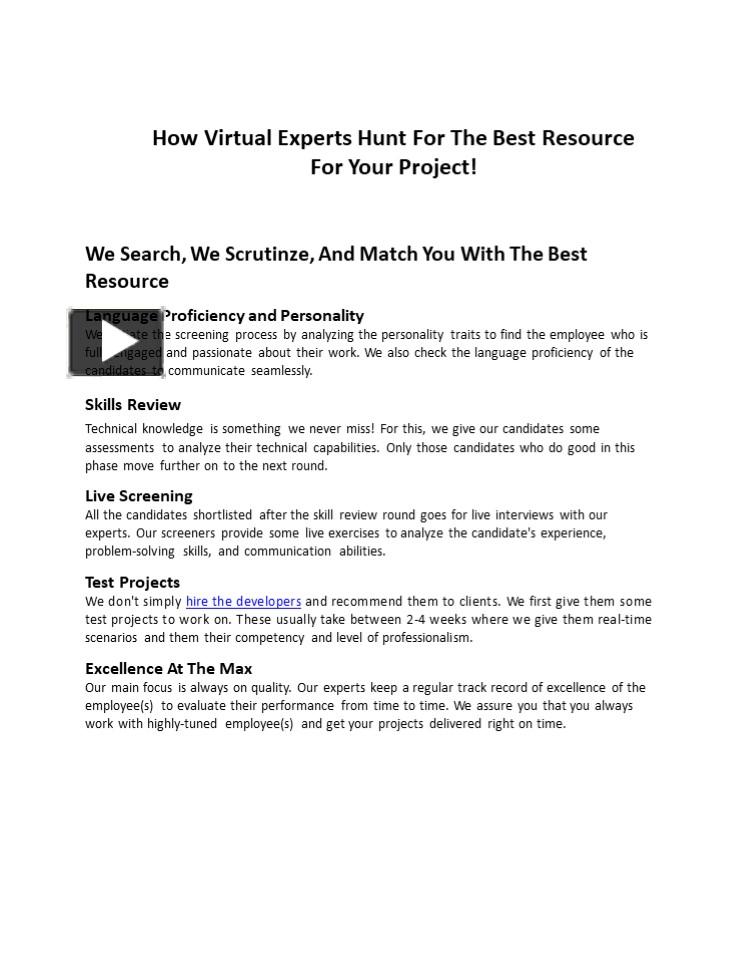 PPT – How Virtual Experts Hunt The Best Resources For Your Project ...