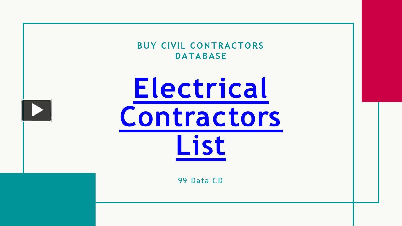 PPT – Electrical Contractor's List | 99 Data CD PowerPoint presentation ...