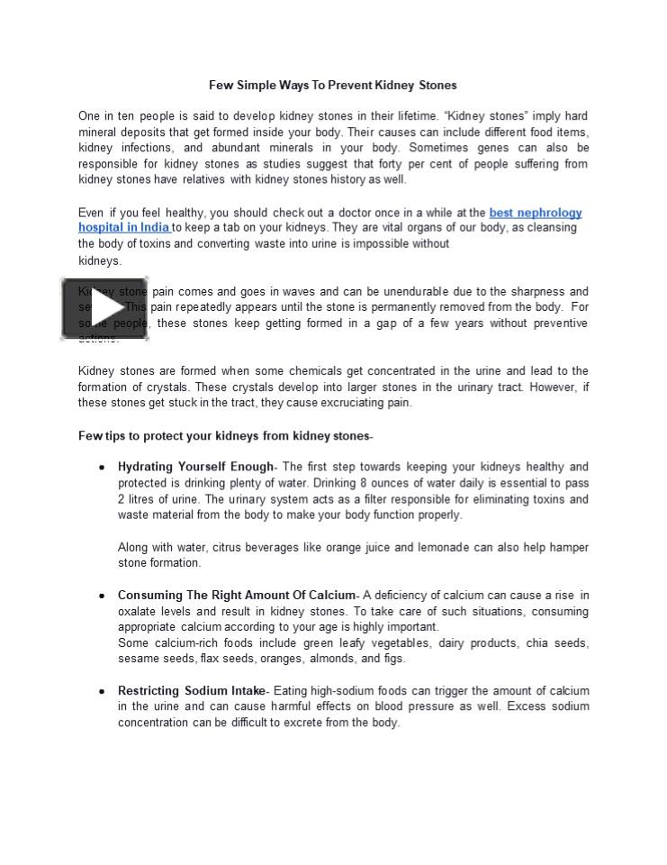 PPT – Few Simple Ways To Prevent Kidney Stones PowerPoint presentation ...