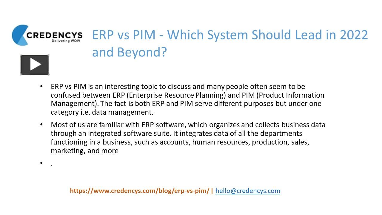 PPT – ERP vs PIM - Which System Should Lead in 2022 and Beyond ...