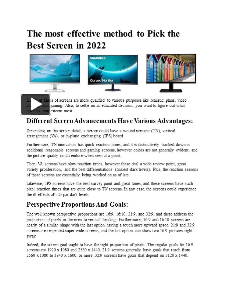 PPT – The most effective method to Pick the Best Screen in 2022 ...