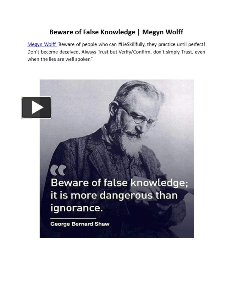 Beware of False Knowledge | Megyn Wolff presentation | free to download