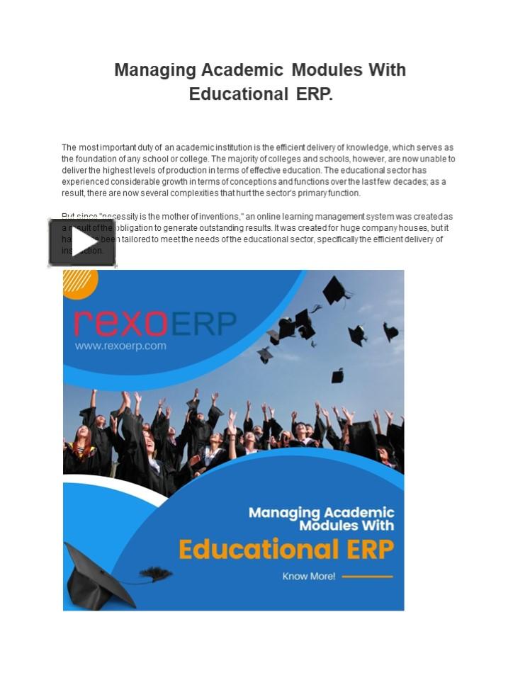 PPT – Managing Academic Modules With Educational ERP. PowerPoint ...