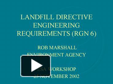 PPT – LANDFILL DIRECTIVE PowerPoint presentation | free to view - id ...