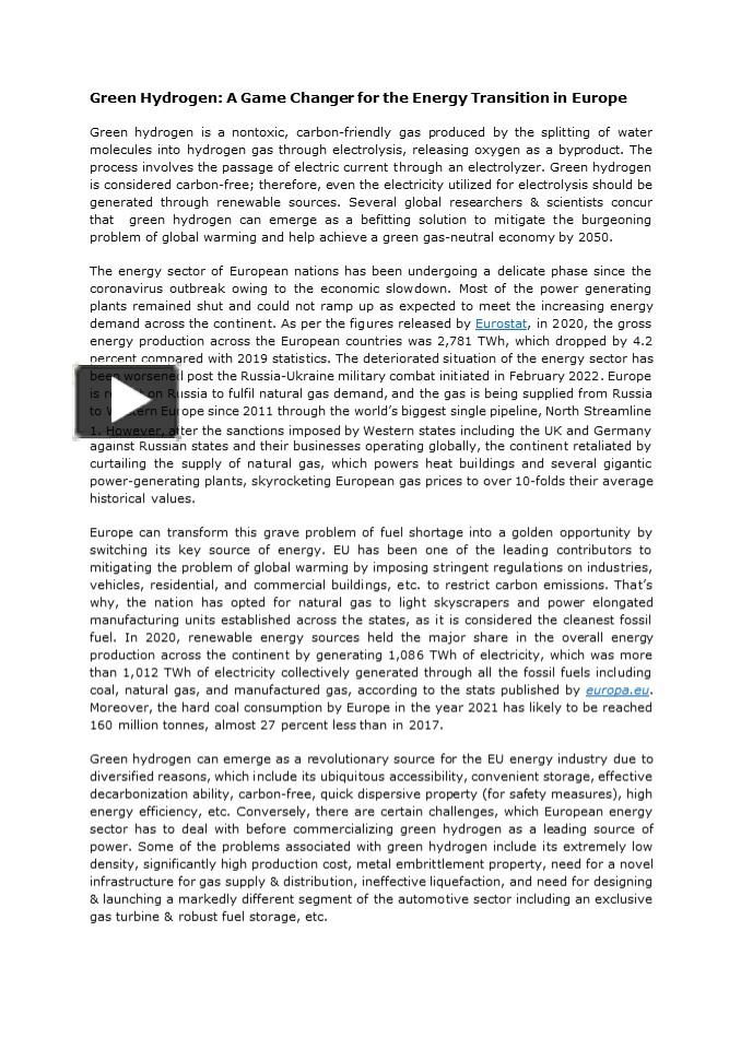 Green Hydrogen presentation | free to download