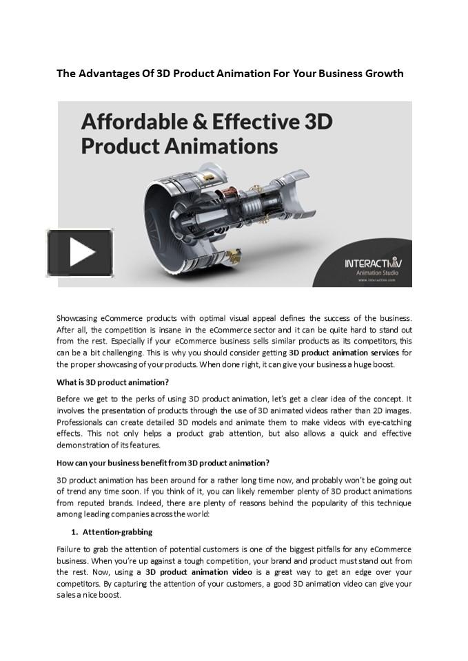 The Advantages Of 3D Product Animation For Your Business Growth ...