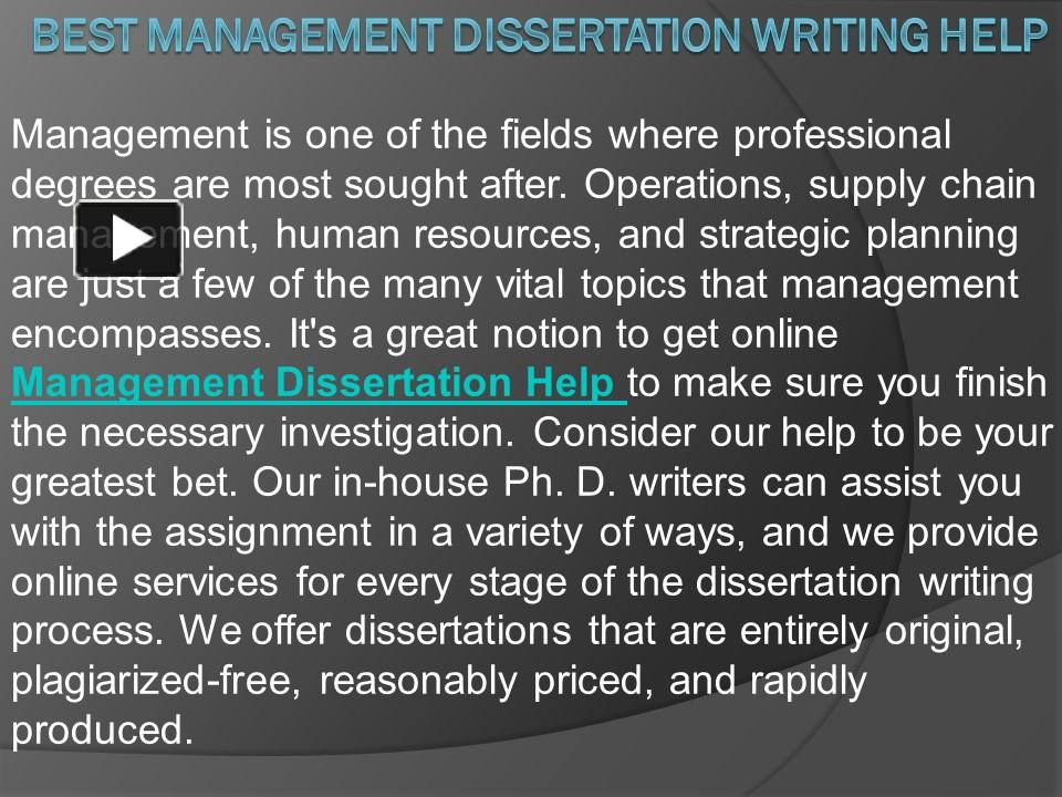 PPT – Best Management Dissertation Writing Help PowerPoint presentation ...