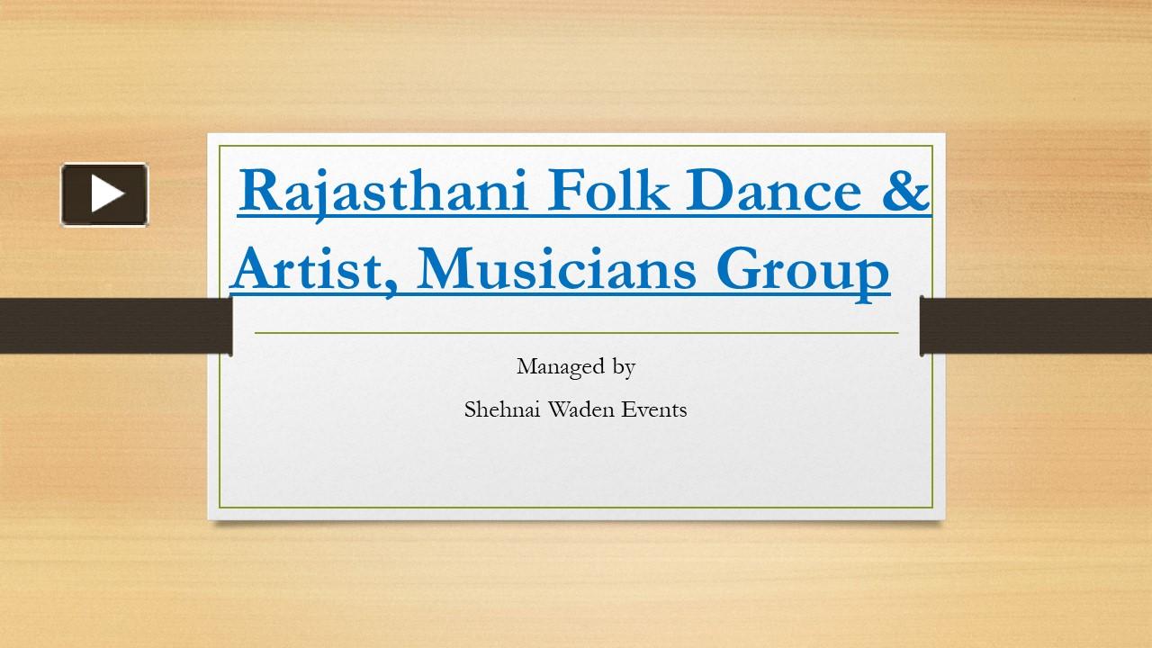 Rajasthani Folk Dance & Artist Cultural Group presentation | free to ...