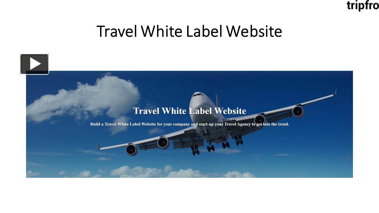 Travel White Label Website presentation | free to download