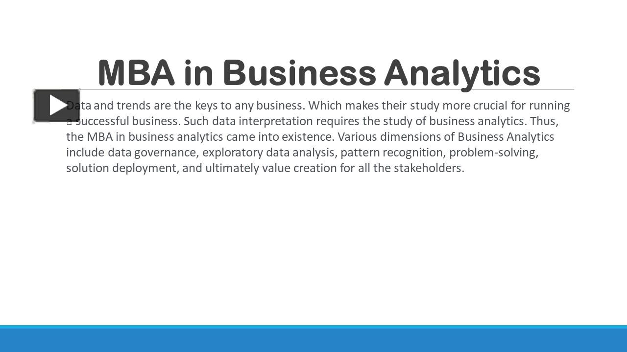 PPT – MBA in Business Analytics PowerPoint presentation | free to ...