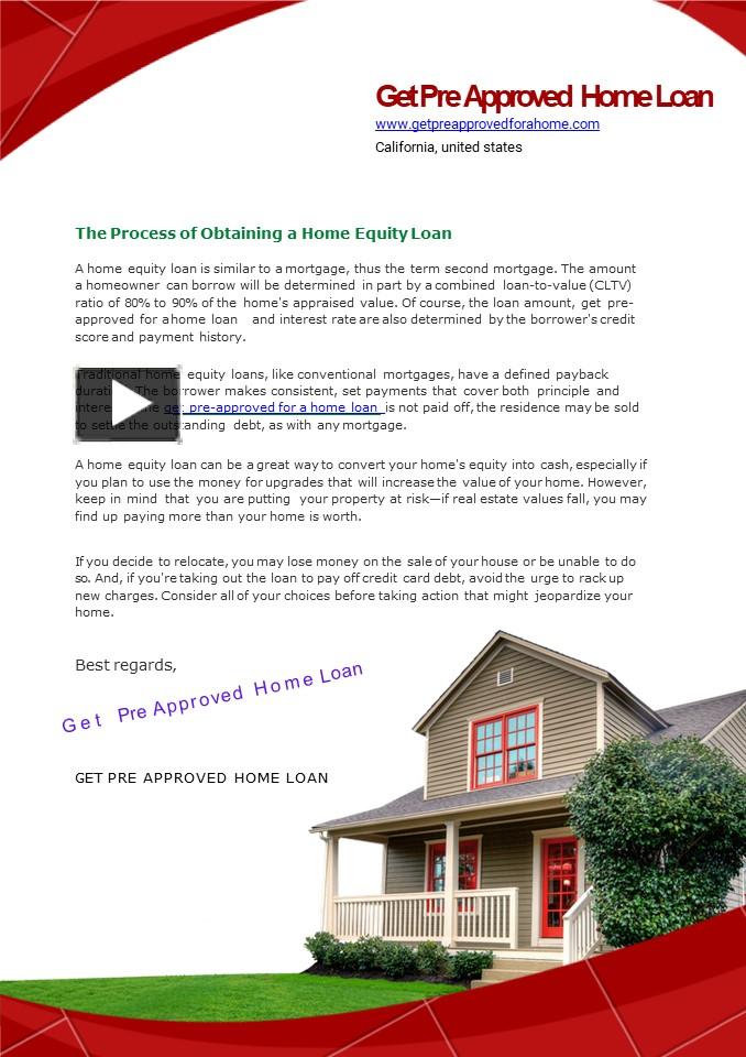 The Process of Obtaining a Home Equity Loan presentation | free to download