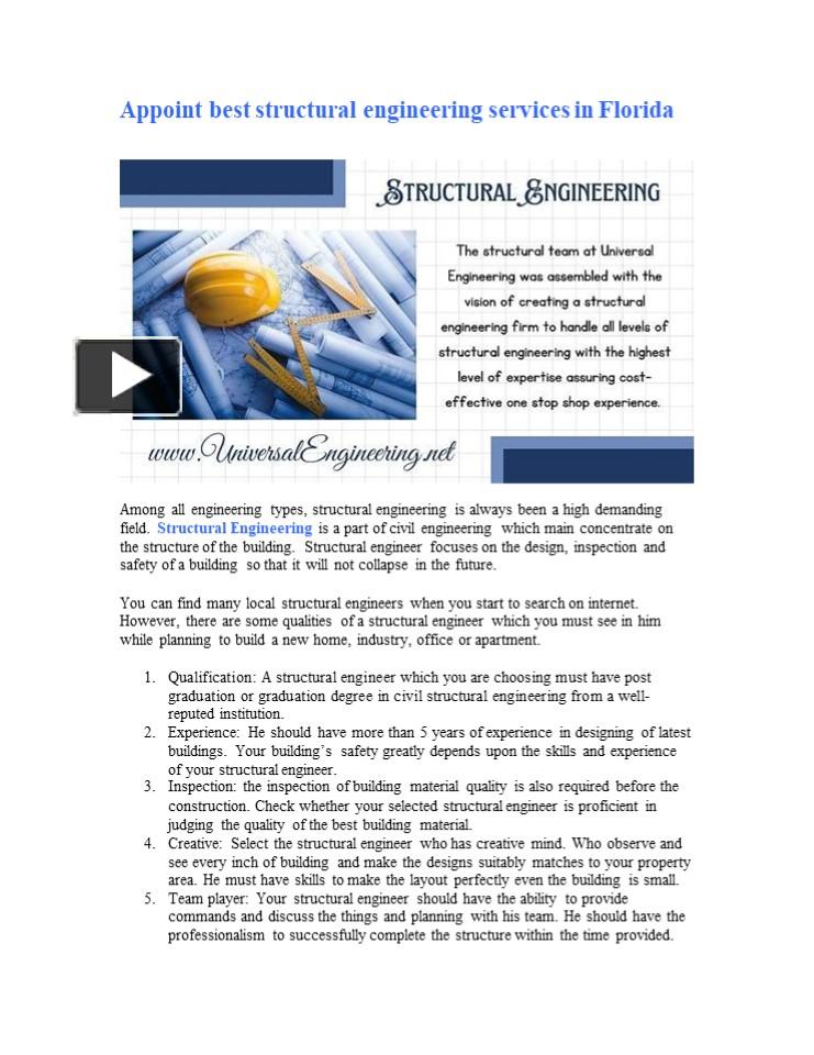 PPT – Appoint best structural engineering services in Florida ...