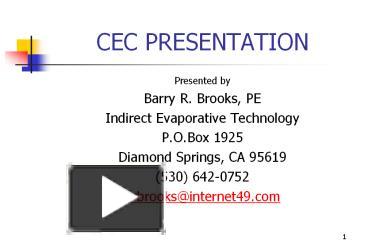 CEC PRESENTATION presentation | free to view