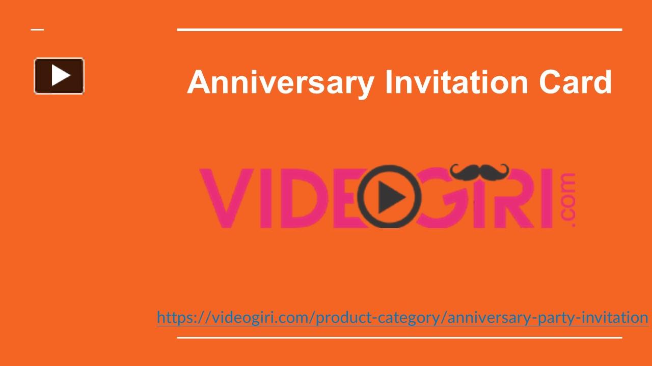 PPT – Anniversary Invitation Card PowerPoint presentation | free to ...