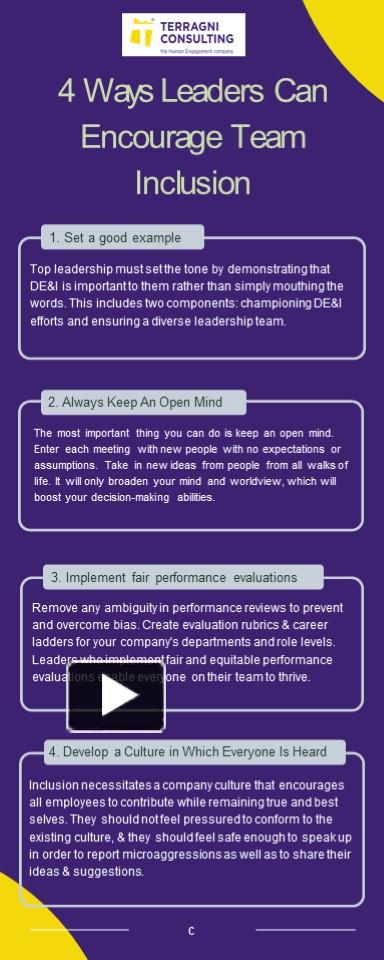 4 Ways Leaders Can Encourage Team Inclusion presentation | free to download