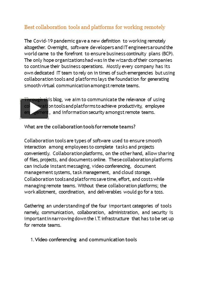 Best collaboration tools and platforms for working remotely ...