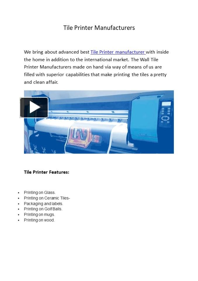 PPT – Tile Printer Manufacturers PowerPoint presentation | free to ...