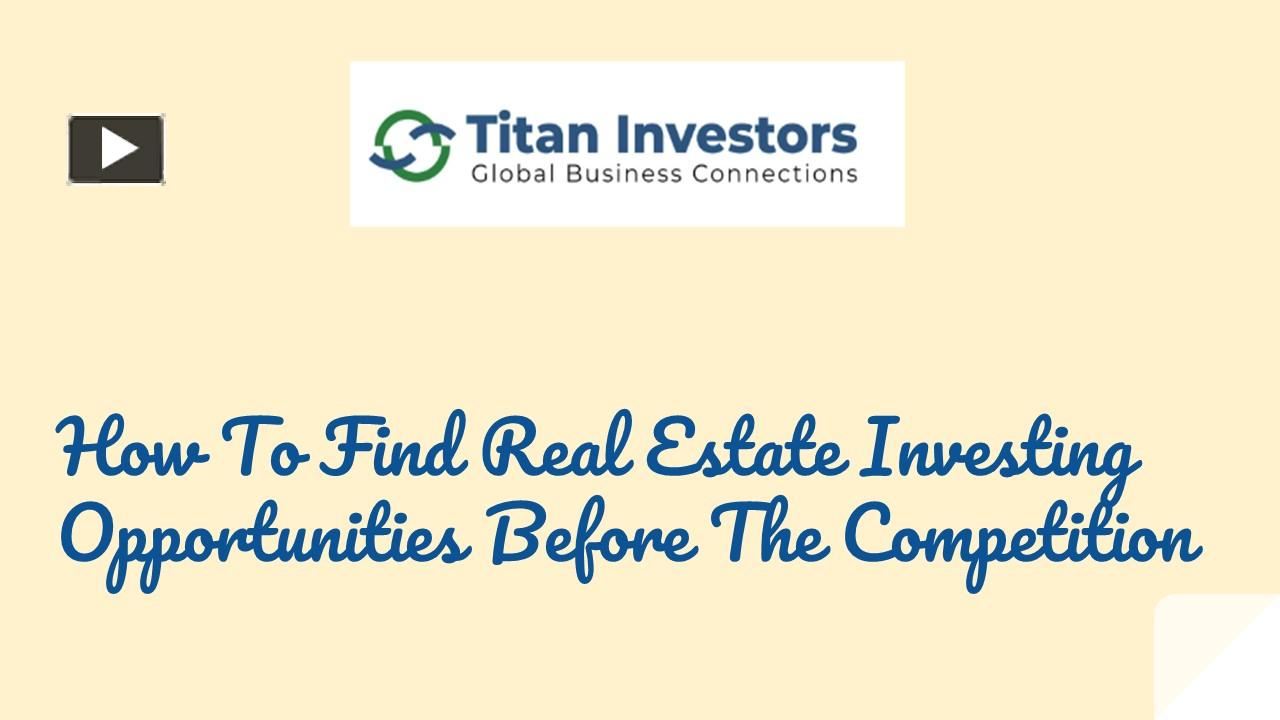 How To Find Real Estate Investing Opportunities Before The Competition ...