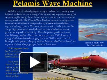 Pelamis Wave Machine presentation | free to view