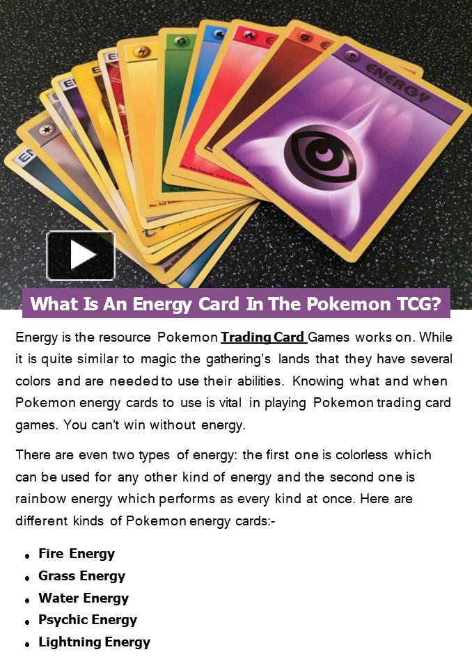 PPT – What Is An Energy Card In The Pokemon TCG? PowerPoint ...