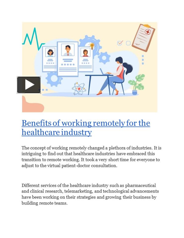 PPT – Benefits of working remotely for the healthcare industry ...