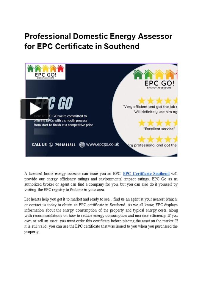 PPT – Professional Domestic Energy Assessor for EPC Certificate in ...
