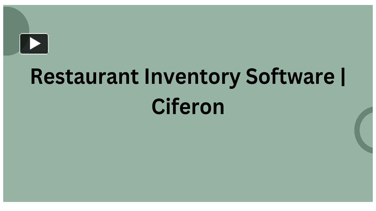 PPT – Restaurant Inventory Software | Ciferon PowerPoint presentation ...
