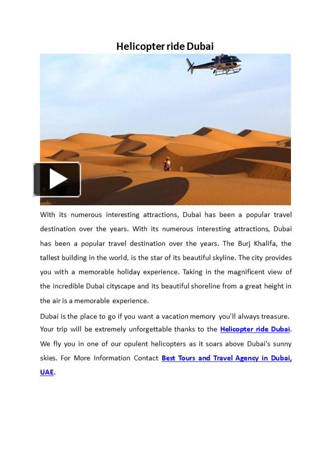 PPT – Helicopter Tour Dubai PowerPoint presentation | free to download ...