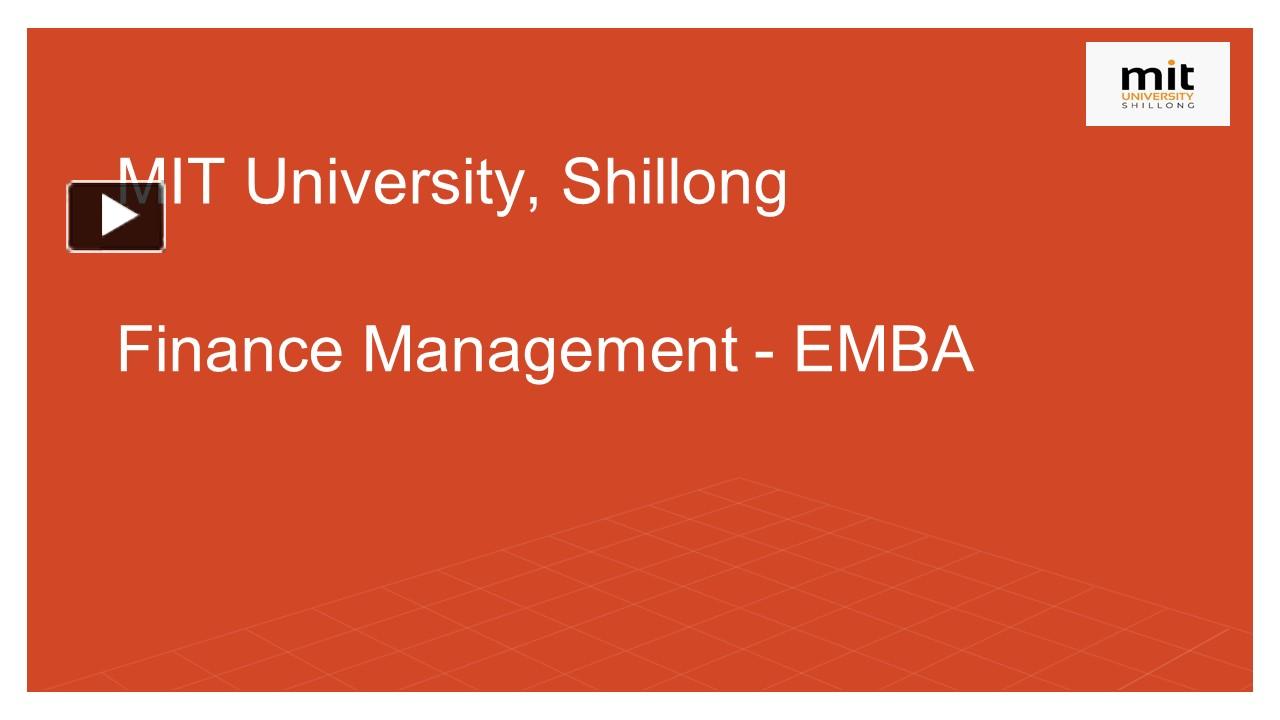 Finance Management - EMBA presentation | free to download