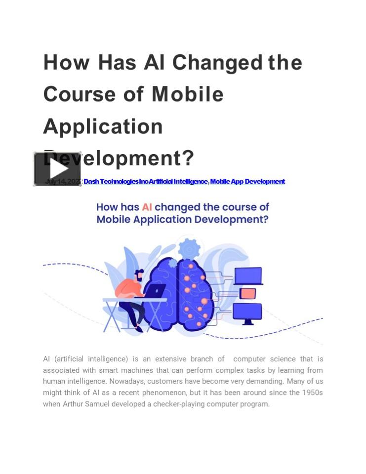 PPT – How Has AI Changed the Course of Mobile Application Development ...