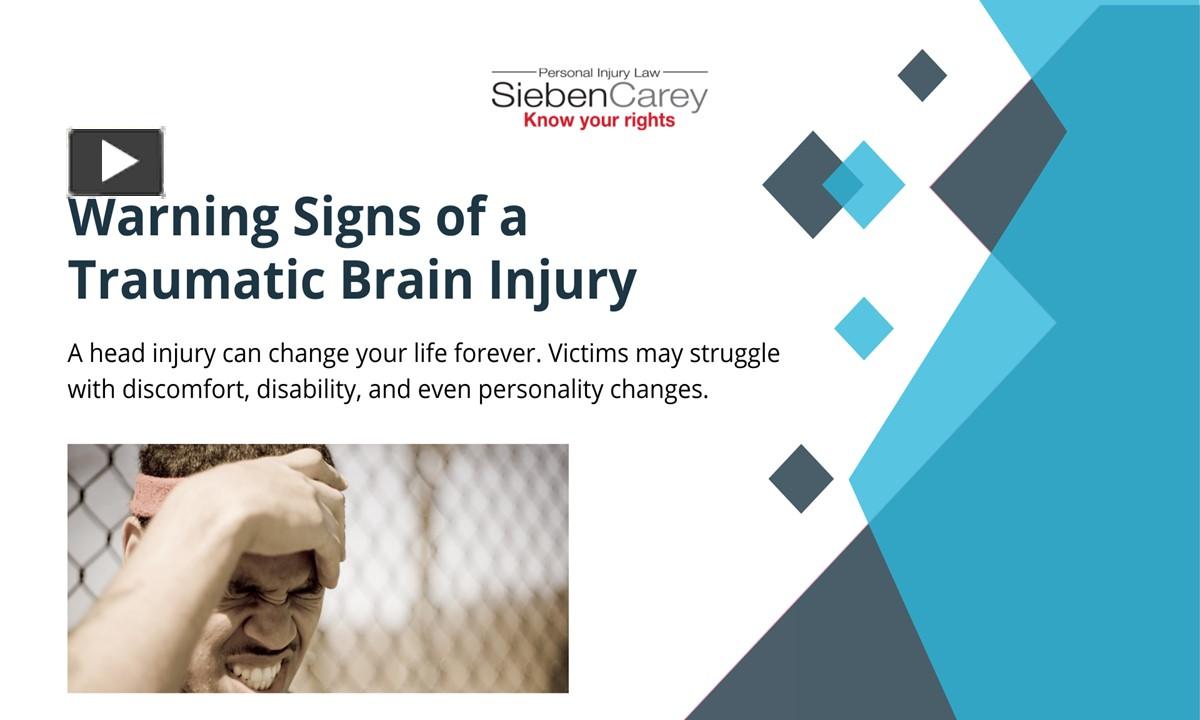 PPT – Warning Signs of a Traumatic Brain Injury PowerPoint presentation ...