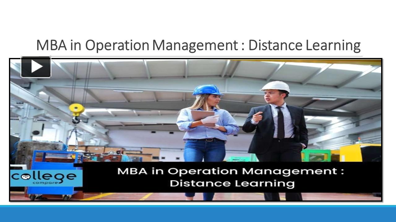 PPT – MBA in Operation Management : Distance Learning PowerPoint ...