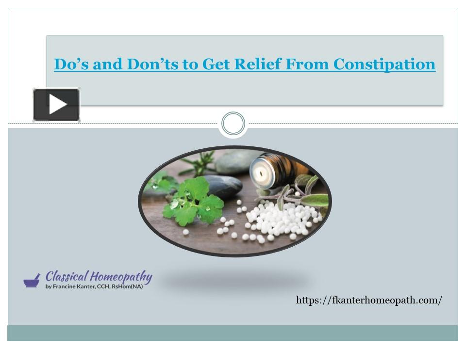 PPT – Do’s and Don’ts to Get Relief From Constipation PowerPoint ...