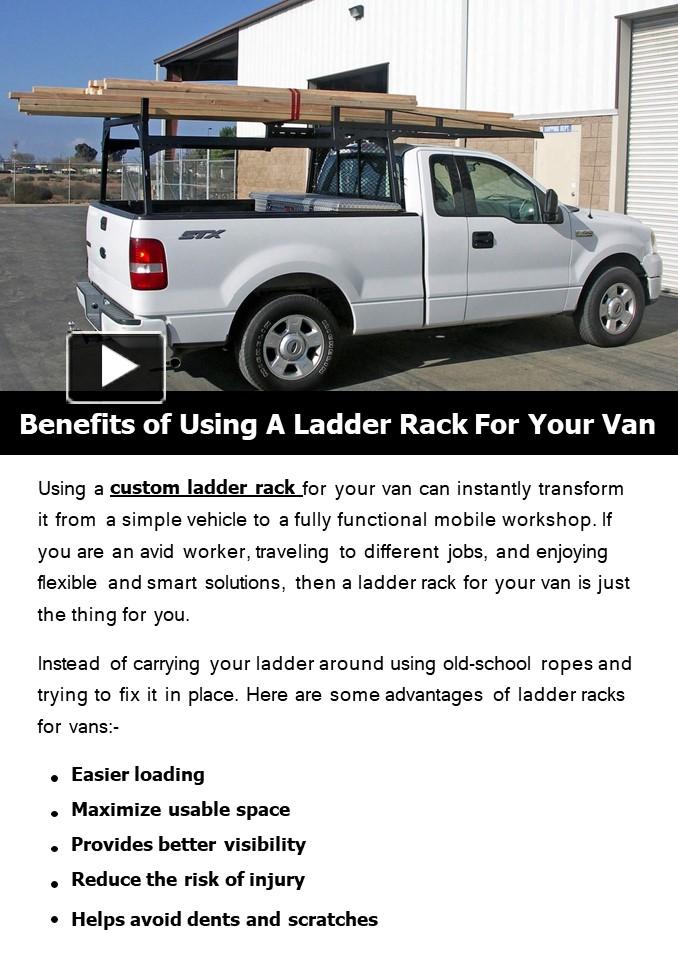 Benefits of Using A Ladder Rack For Your Van presentation | free to ...