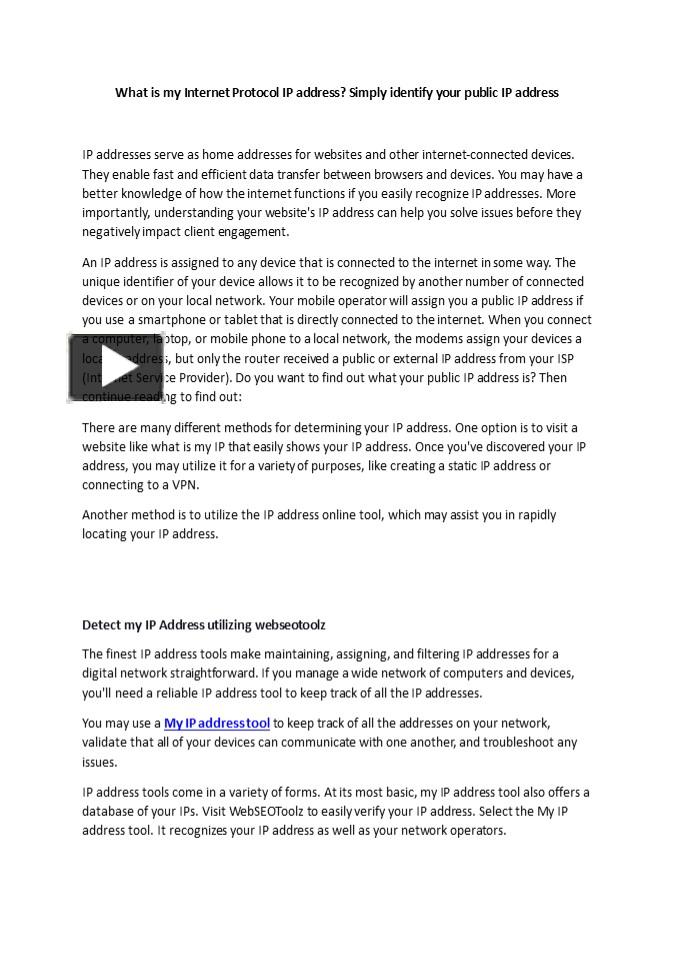 PPT – What is my Internet Protocol IP address Simply identify your ...