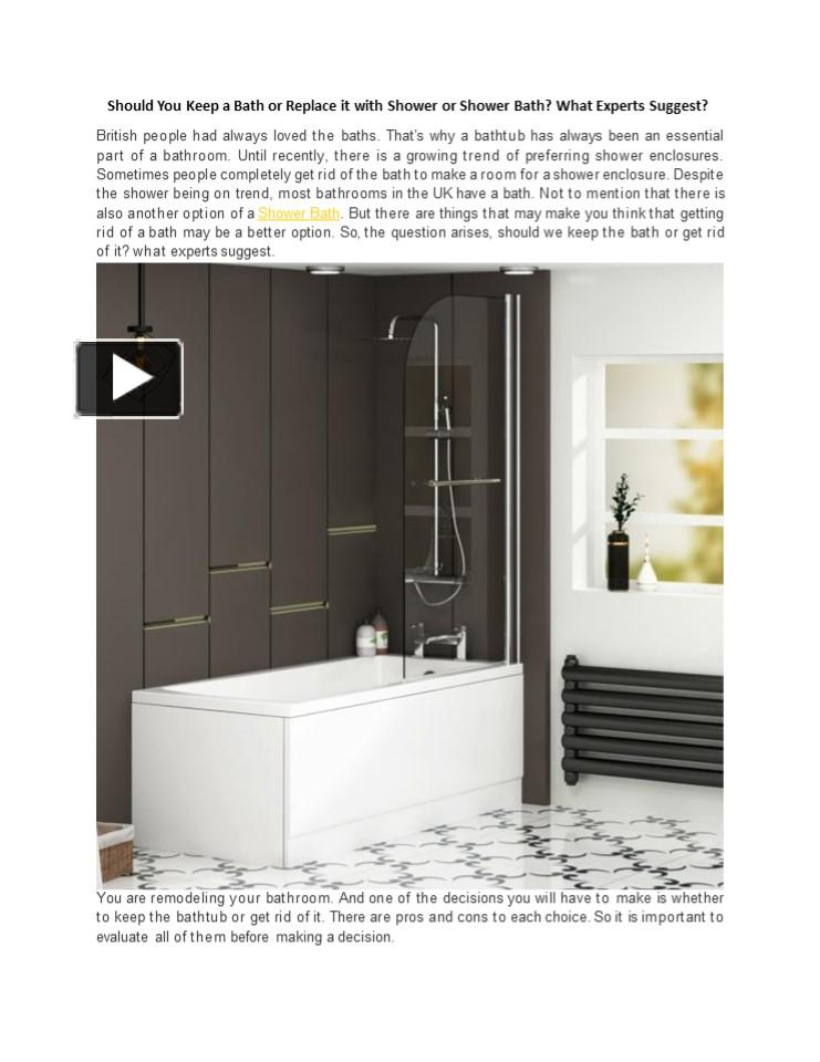 Should You Keep a Bath or Replace it with Shower or Shower Bath? What ...