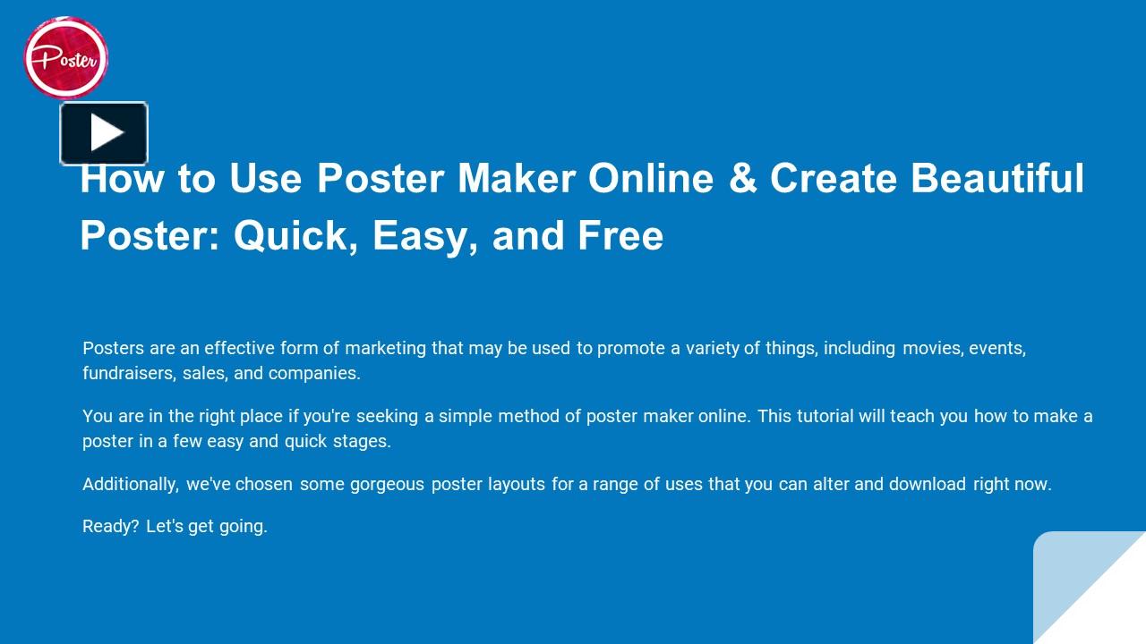 PPT – How to Use Poster Maker Online & Create Beautiful Poster ...