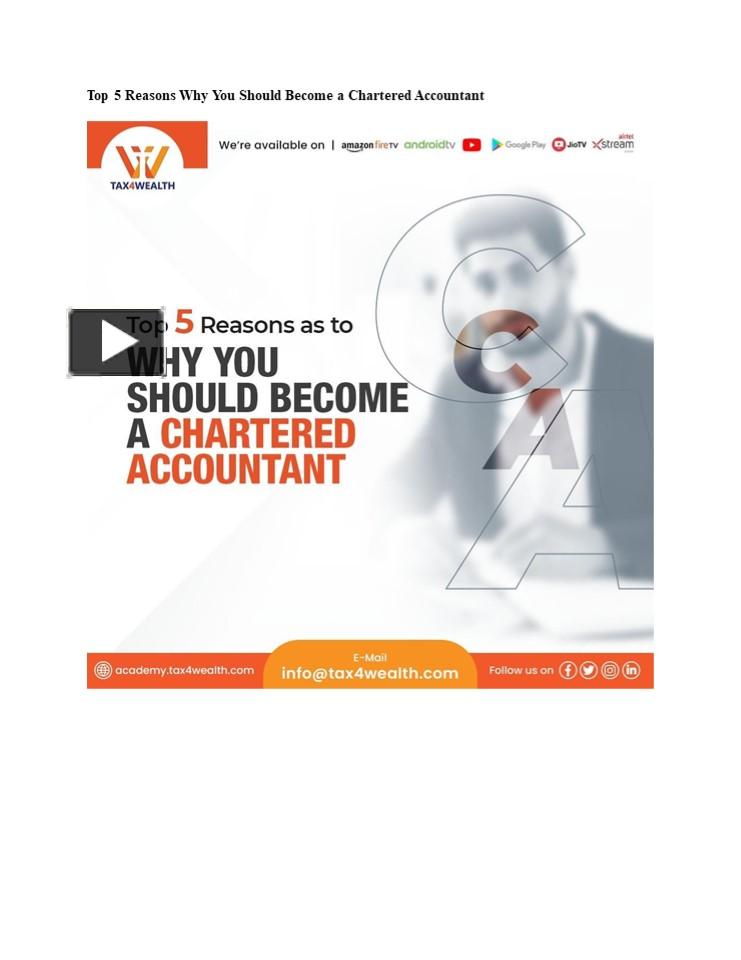 PPT – Know about the reasons for becoming a Chartered Accountant ...